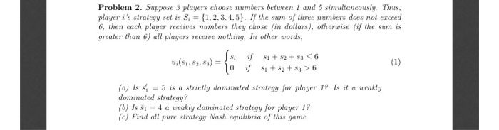 Solved Problem 2. Suppose 3 players choose numbers between 1 | Chegg.com