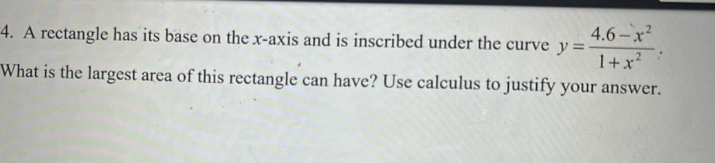 Solved A rectangle has its base on the x-axis and is | Chegg.com