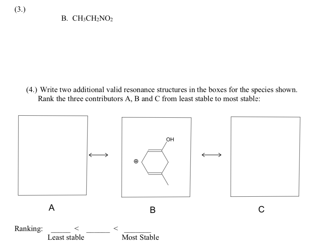 Solved (3.) B. CH3CH2NO2 (4.) Write two additional valid | Chegg.com