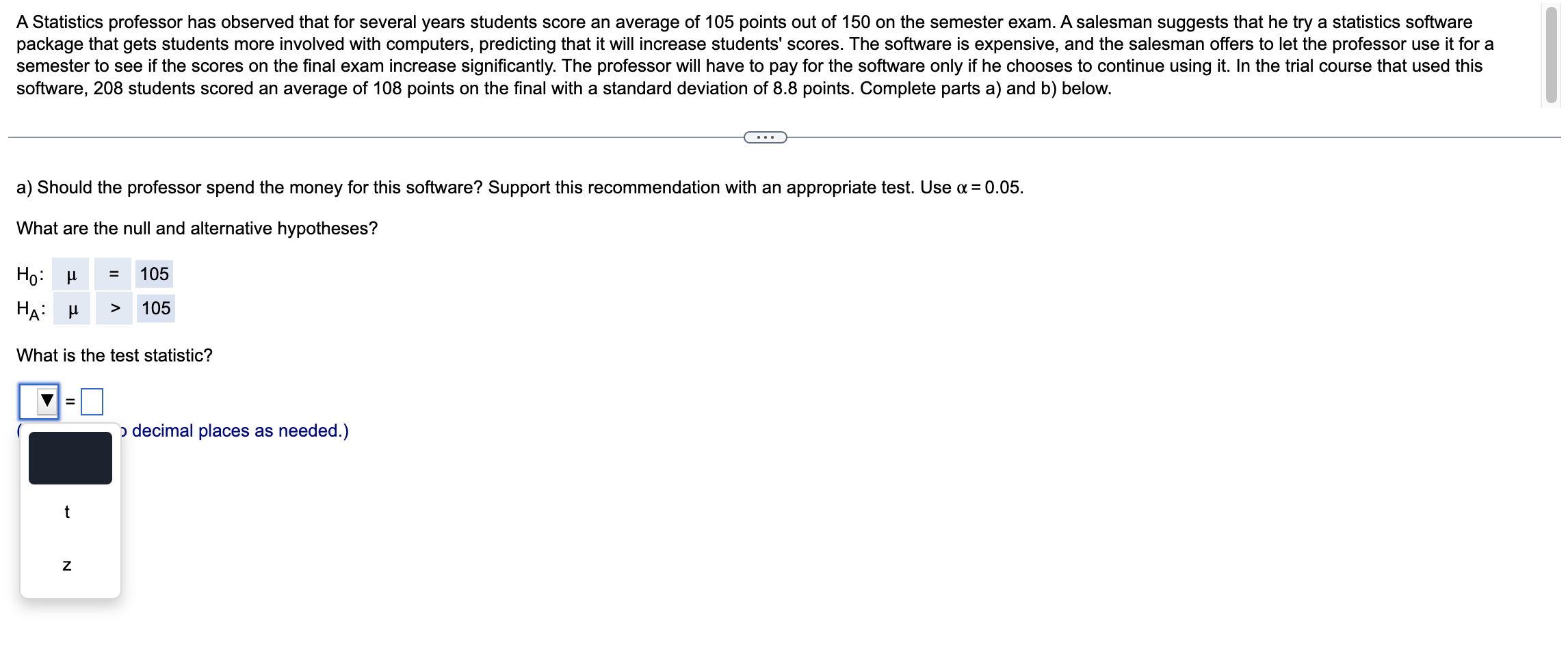 Solved A Statistics professor has observed that for several | Chegg.com