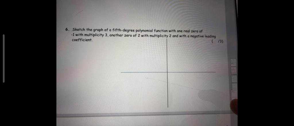 Solved 6. Sketch the graph of a fifth-degree polynomial | Chegg.com