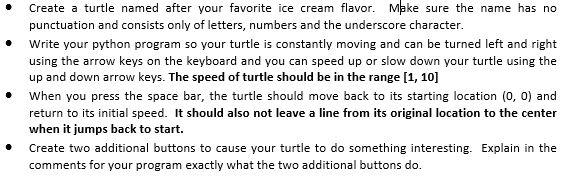 Solved Create a turtle named after your favorite ice cream | Chegg.com