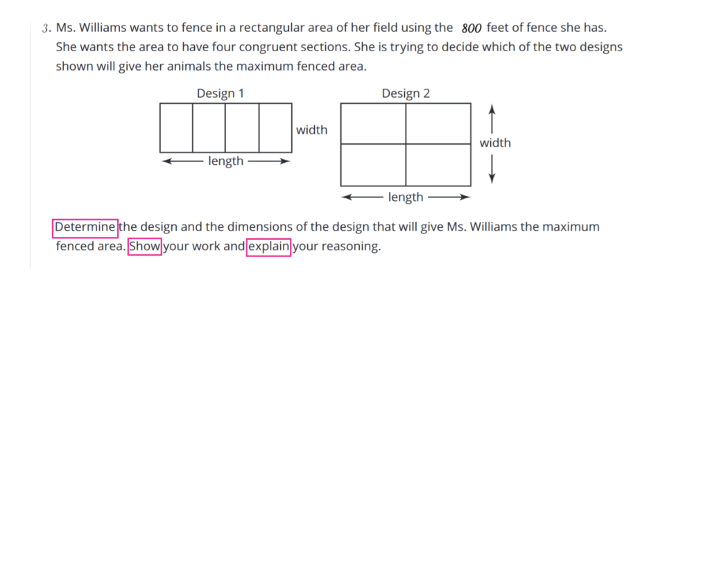 Solved width 1. Mr. Jones wants to fence in a rectangular | Chegg.com