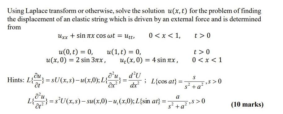 Solved Using Laplace transform or otherwise, solve the | Chegg.com