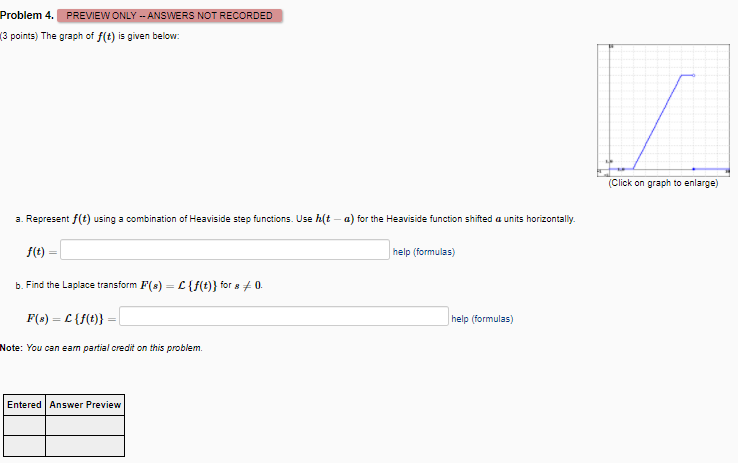 Solved Problem 4. PREVIEW ONLY -- ANSWERS NOT RECORDED 3 | Chegg.com