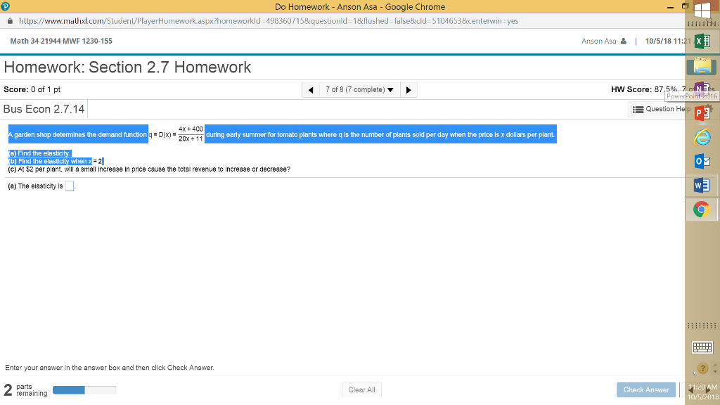 Solved Do Homework - Anson Asa - Google Chrome | Chegg.com