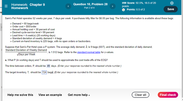 Solved Question 10, Problem 28 Homework: Chapter 9 Homework | Chegg.com