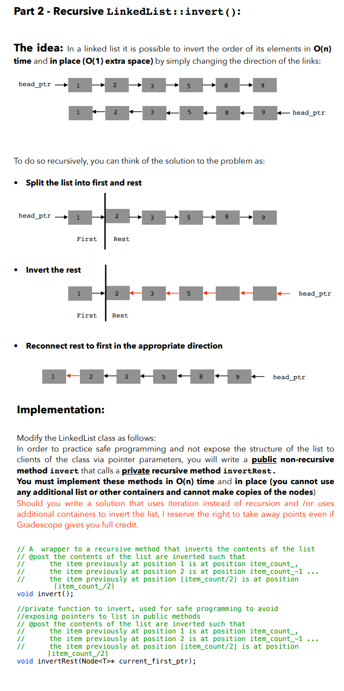 #include "LinkedList.hpp" // Header file #include | Chegg.com
