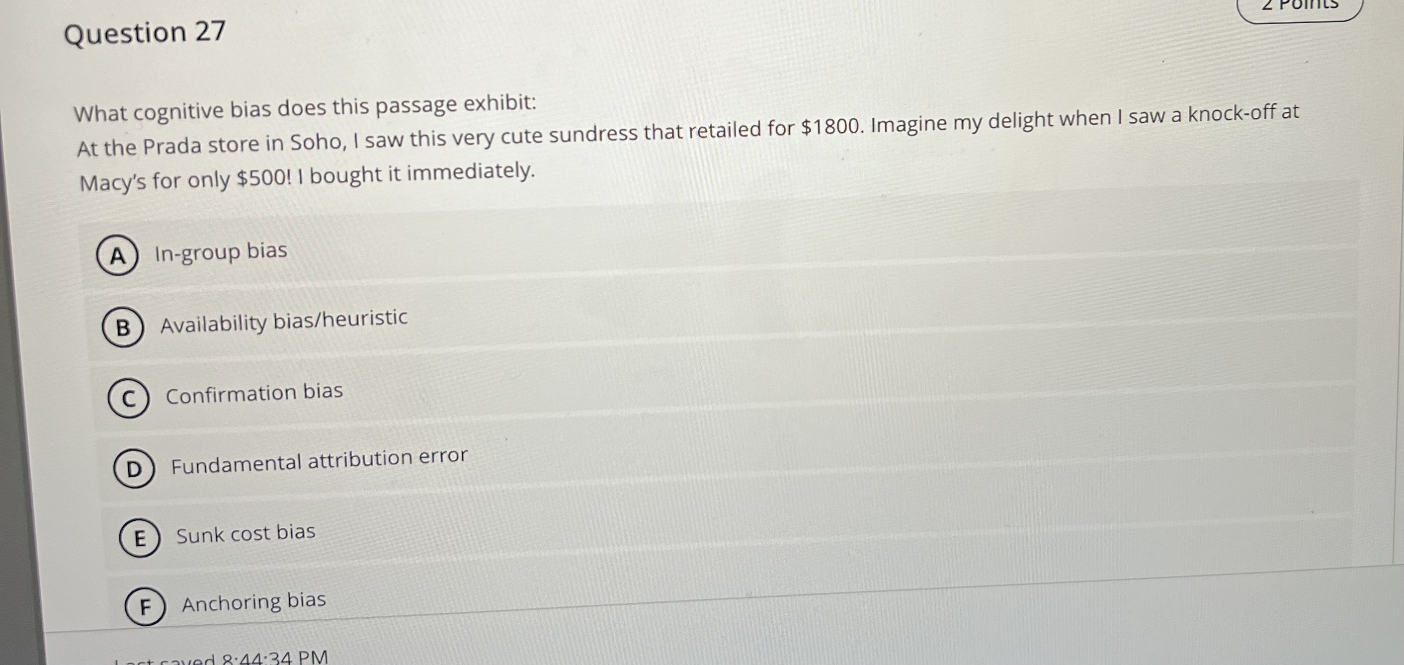 Solved Consider the following passage: "Every time the | Chegg.com