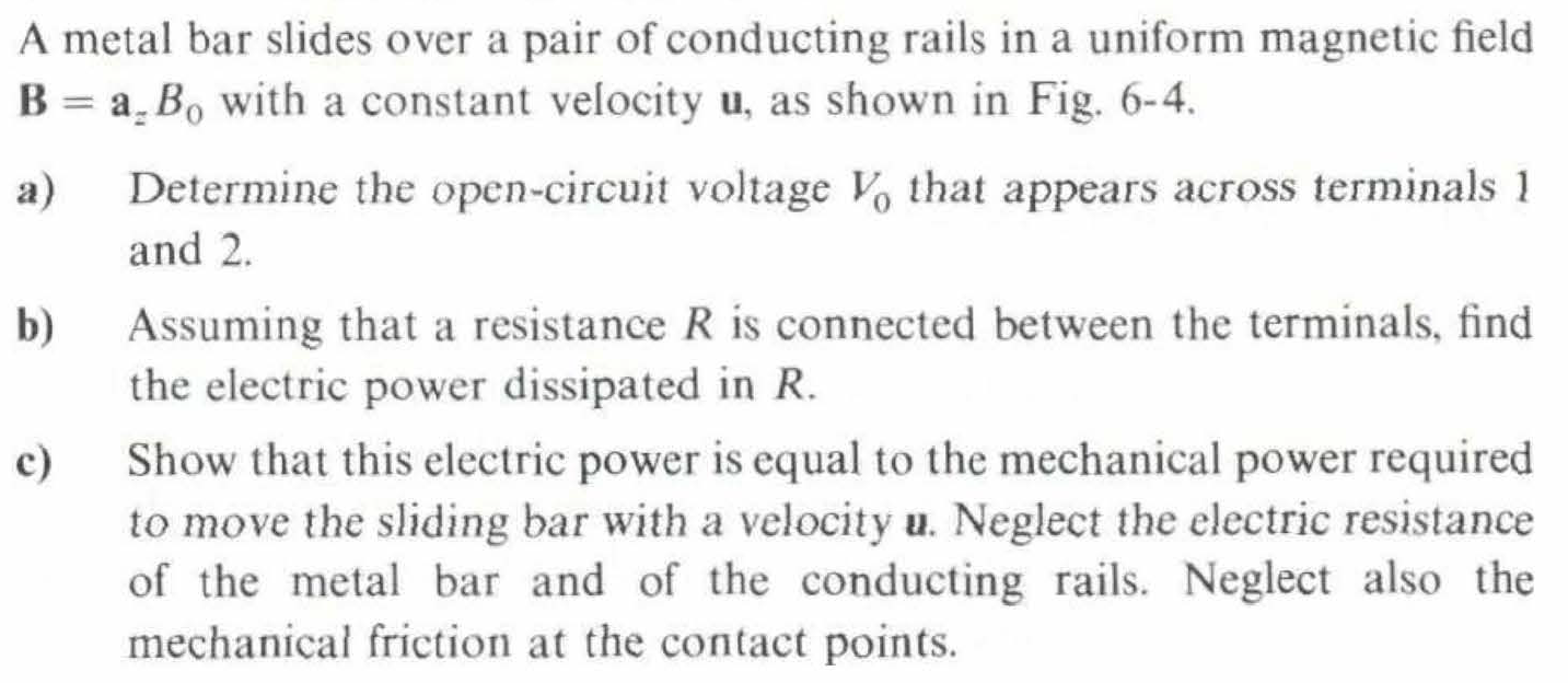 Solved A metal bar slides over a pair of conducting rails in | Chegg.com