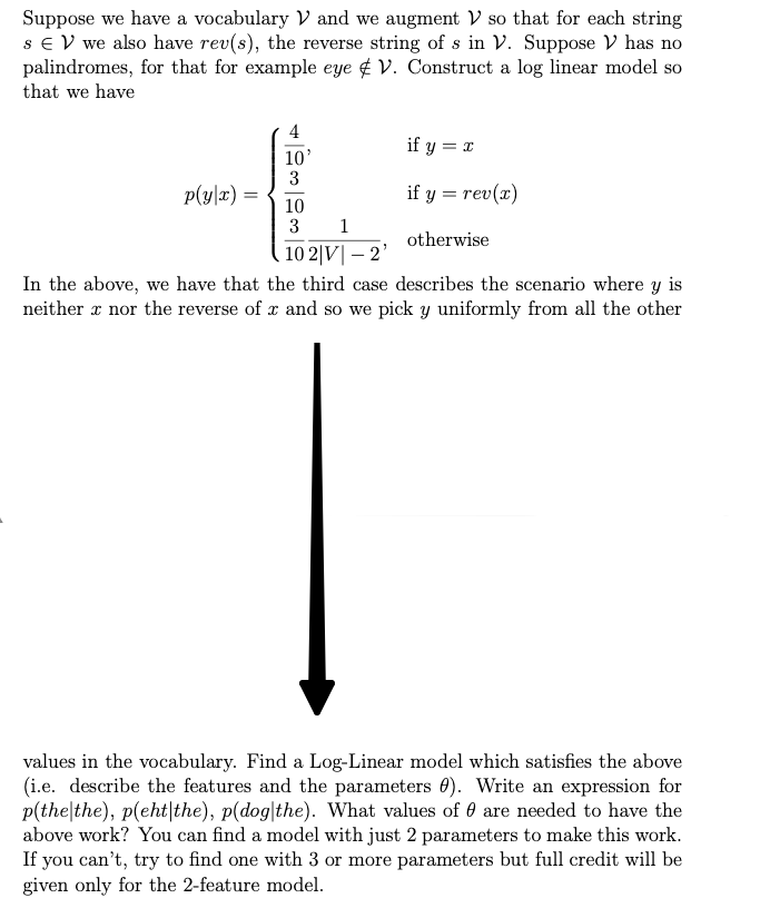 Solved Suppose we have a vocabulary V and we augment V so | Chegg.com