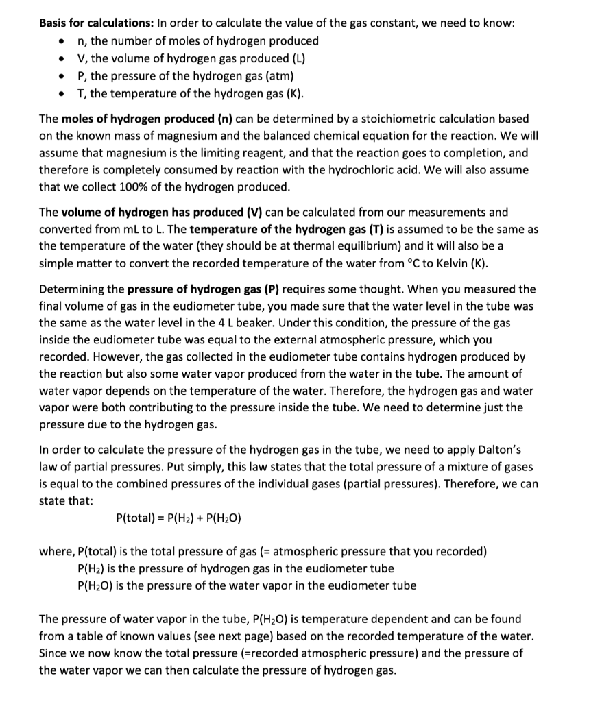 Solved Experiment: Determination of the Ideal Gas Constant | Chegg.com