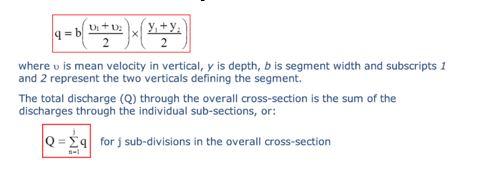 Current meter results at 0.4y (where y is the flow | Chegg.com