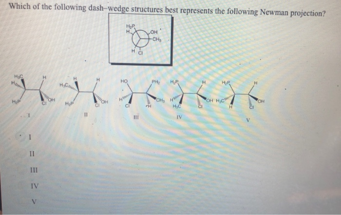 Solved Which of the following dash-wedge structures best | Chegg.com