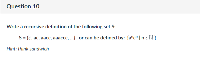 Solved Question 10Write a recursive definition of the | Chegg.com