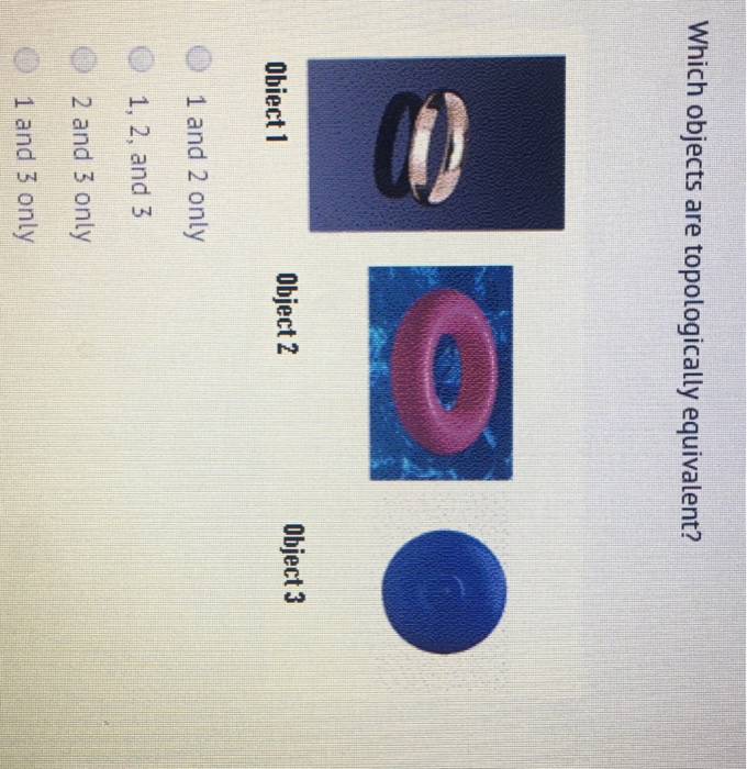 Solved Which objects are topologically equivalent? Obiect 1 | Chegg.com