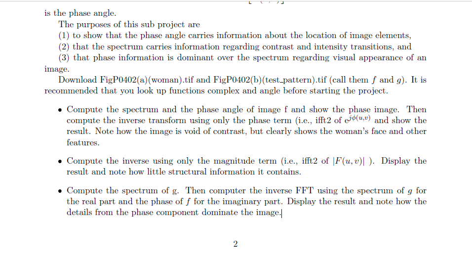 1 Two-Dimensional Discrete Fourier Transform (2D DFT) | Chegg.com