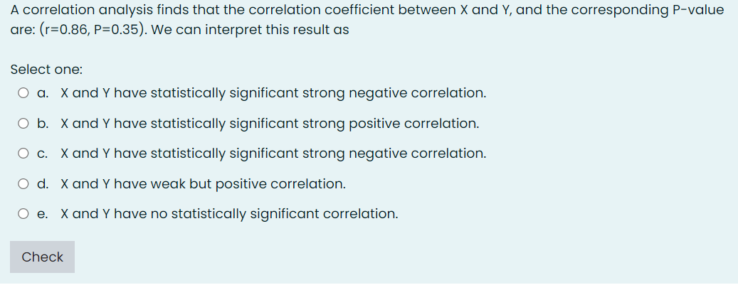 Solved A correlation analysis finds that the correlation | Chegg.com