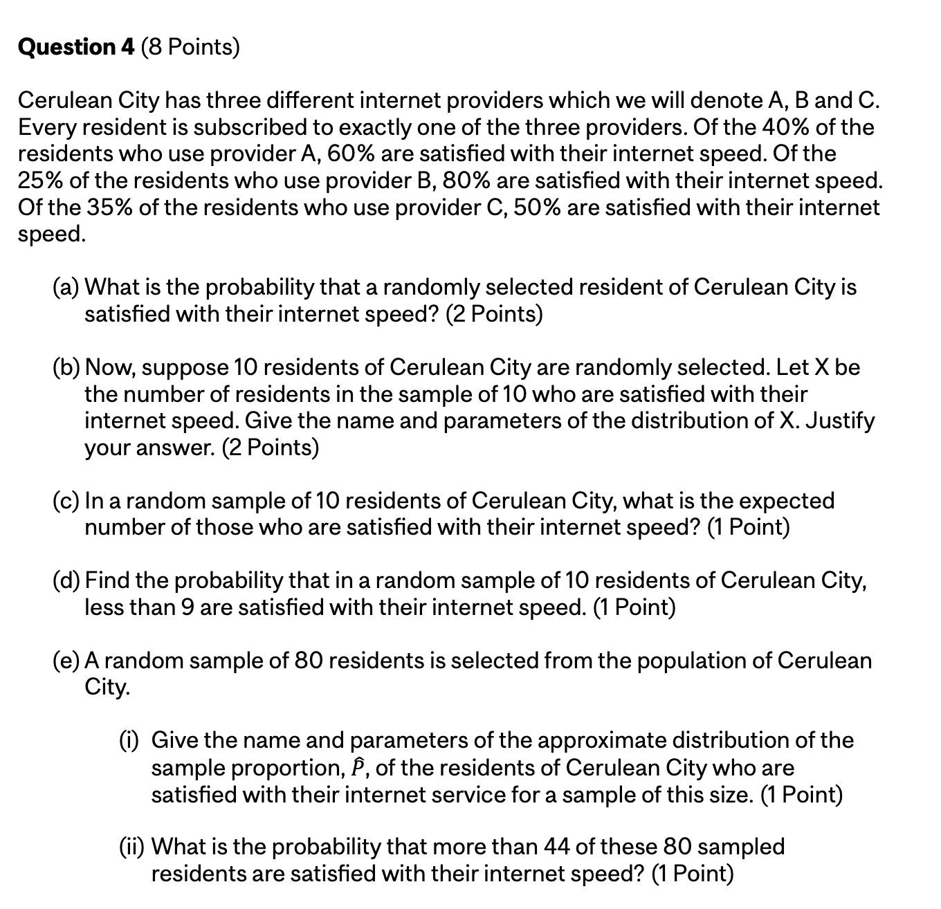 Solved Question 4 (8 ﻿Points)Cerulean City has three | Chegg.com