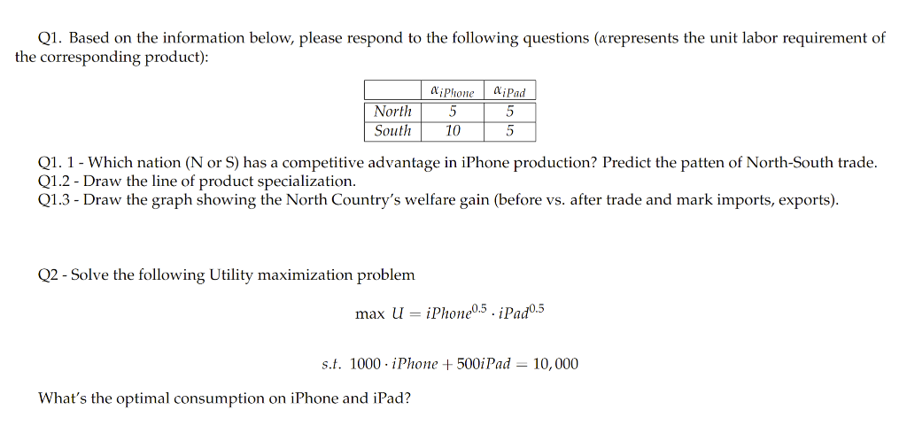 Solved Q1. Based on the information below, please respond to | Chegg.com