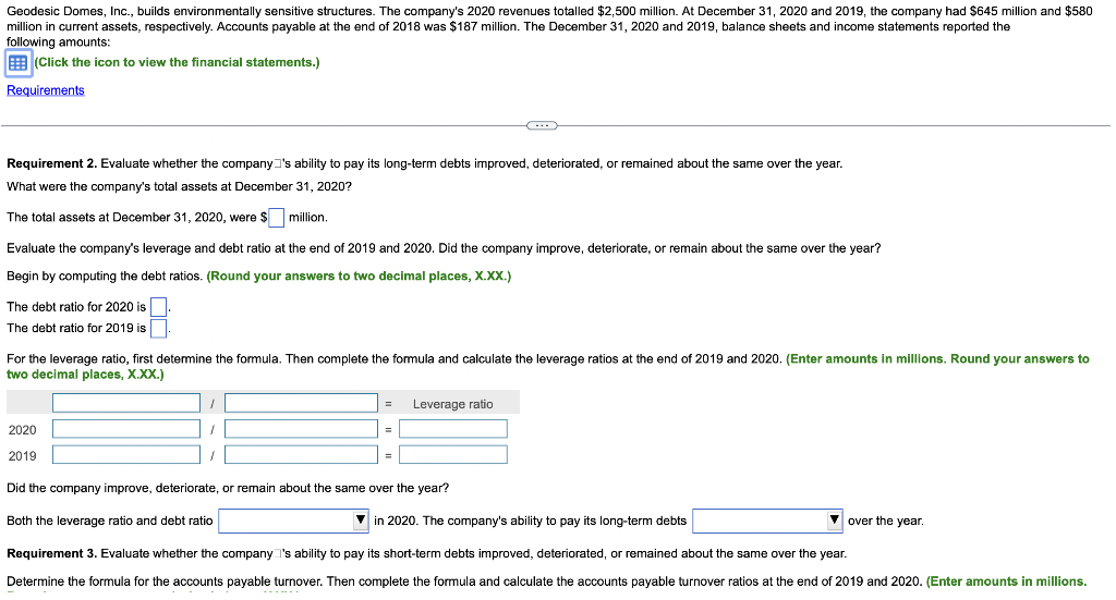 Solved Geodesic Domes, Inc., builds environmentally | Chegg.com