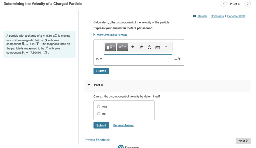 Solved Determining the Velocity of a Charged Particle Part A | Chegg.com