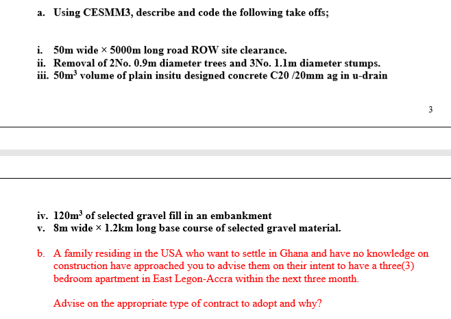 a. Using CESMM3, describe and code the following take | Chegg.com