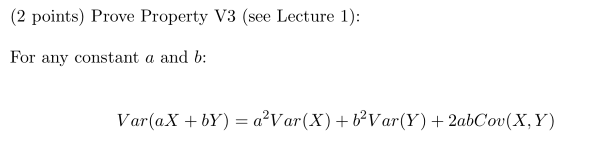 Solved (2 points) Prove Property V3 (see Lecture 1): For any | Chegg.com