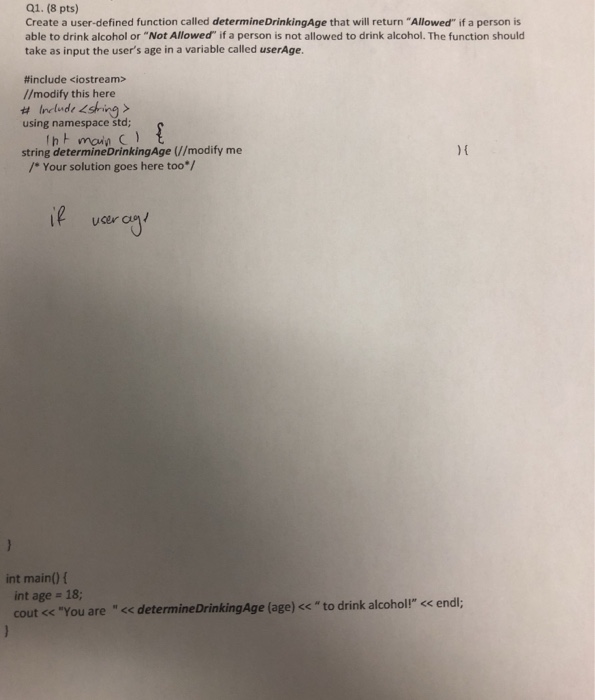Solved Q1 8 Pts Create A User Defined Function Called 