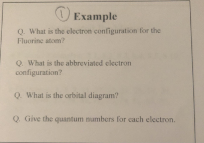 Solved Example Q. What is the electron configuration for the | Chegg.com