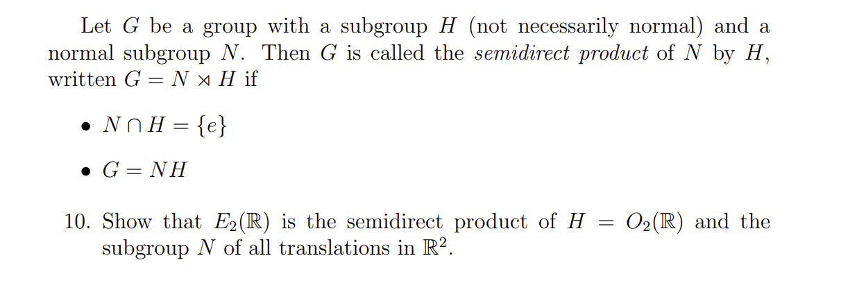 Solved Let G be a group with a subgroup H (not necessarily | Chegg.com