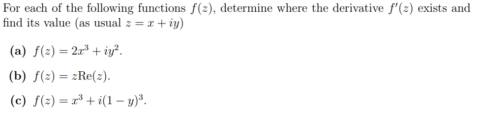 Solved For each of the following functions f(z), determine | Chegg.com