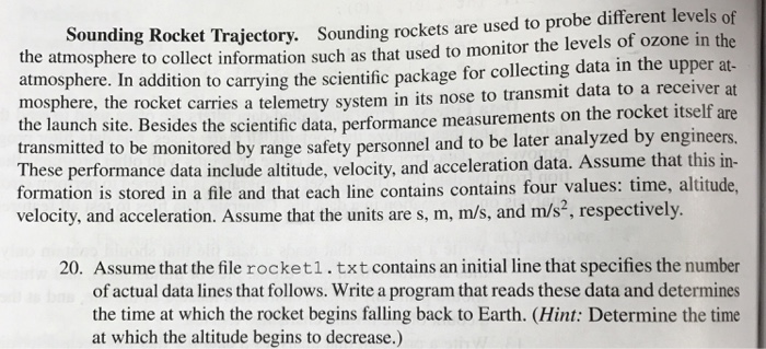 Solved Sounding Rocket Trajectory. Sounding rockets are used | Chegg.com