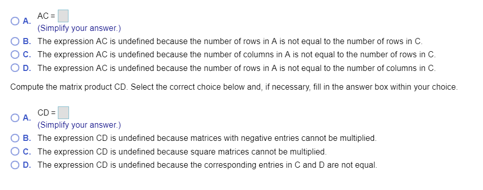Solved 2 03 2 3 3 5 Compute each matrix sum or product if it | Chegg.com
