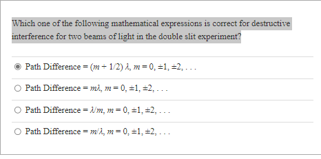Solved Which one of the following mathematical expressions | Chegg.com