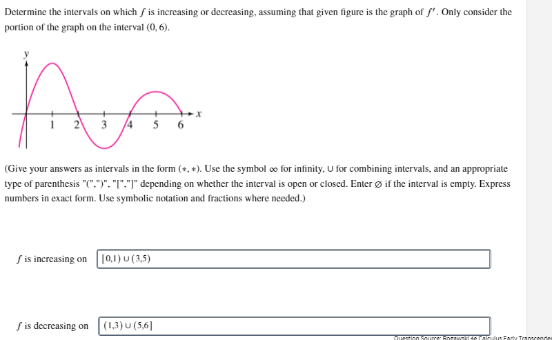 Solved Determine the intervals on which f is increasing or | Chegg.com