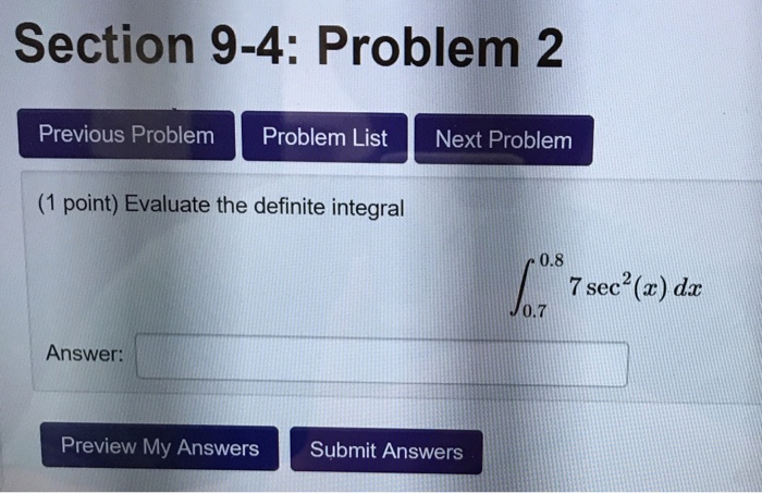 Solved Section 9-4: Problem 2 Previous Problem Problem List | Chegg.com