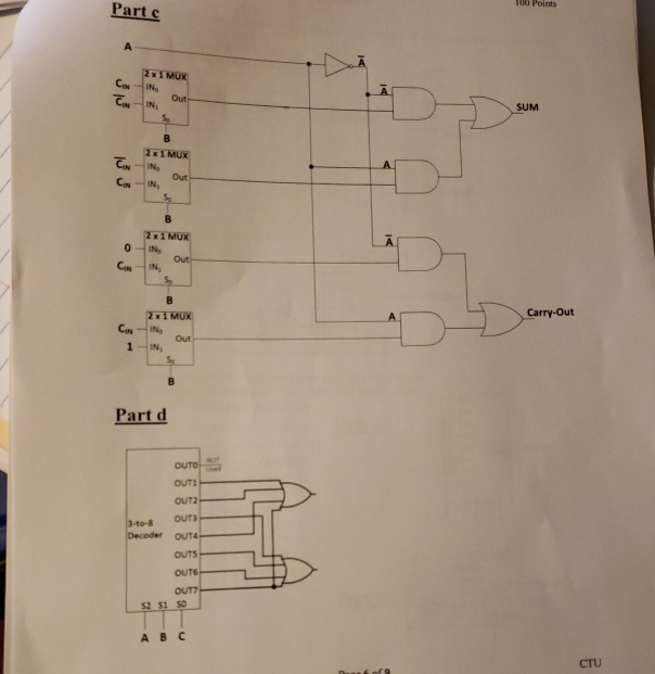 Solved 9. (20 Pts) Design a Full-Adder using a. Two 4xl | Chegg.com