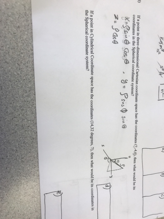 Solved If A Point In Three Dimensional Cartesian Coordinate 9383