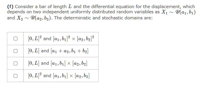 Solved (f) Consider a bar of length L and the differential | Chegg.com