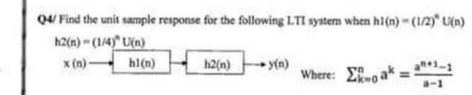 Solved 04/ Find the unit sample response for the following | Chegg.com