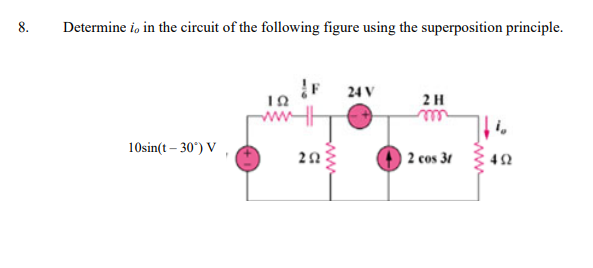 Solved Determine io in the circuit of the following figure | Chegg.com
