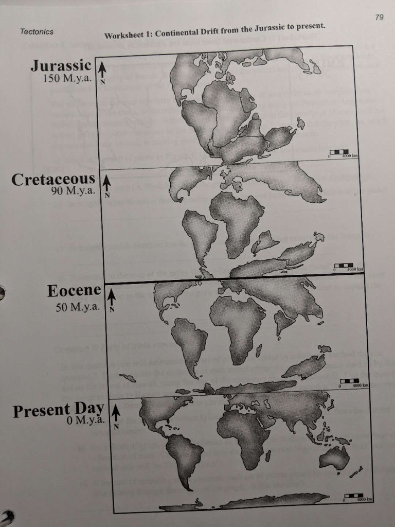 Solved 79 Tectonics Worksheet 1: Continental Drift from the | Chegg.com