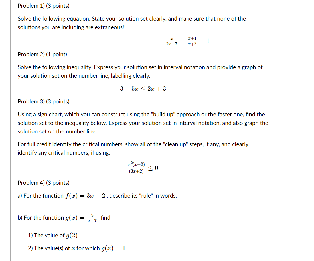Solved Problem 1) (3 points) Solve the following equation. | Chegg.com