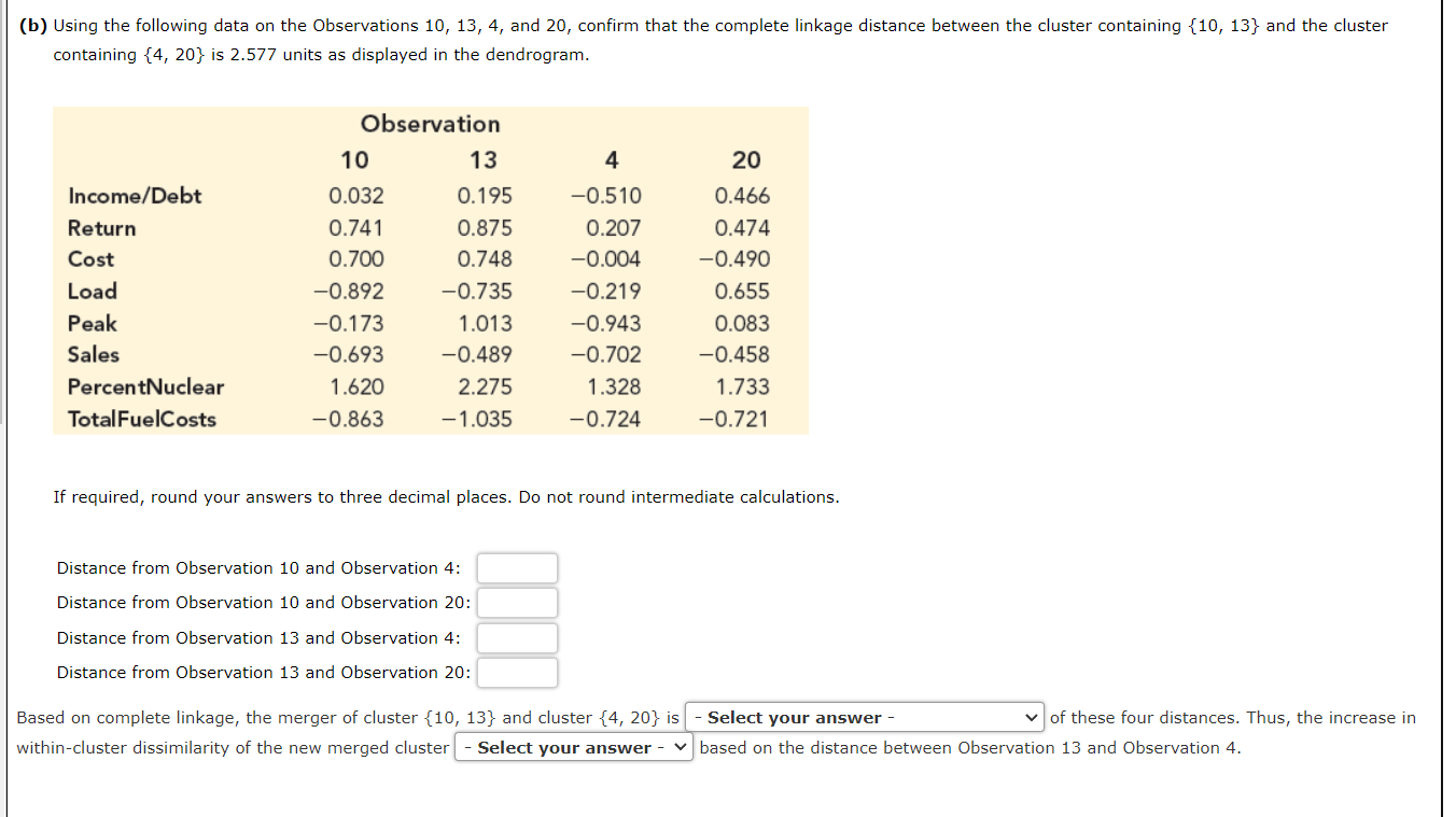 Solved b) Using the following data on the Observations | Chegg.com
