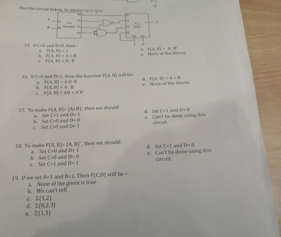 Solved Use the circuit below, to answer Q15-019 11 B o | Chegg.com