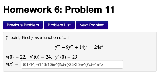 Solved Homework 6: Problem 11 Previous Problem Problem | Chegg.com