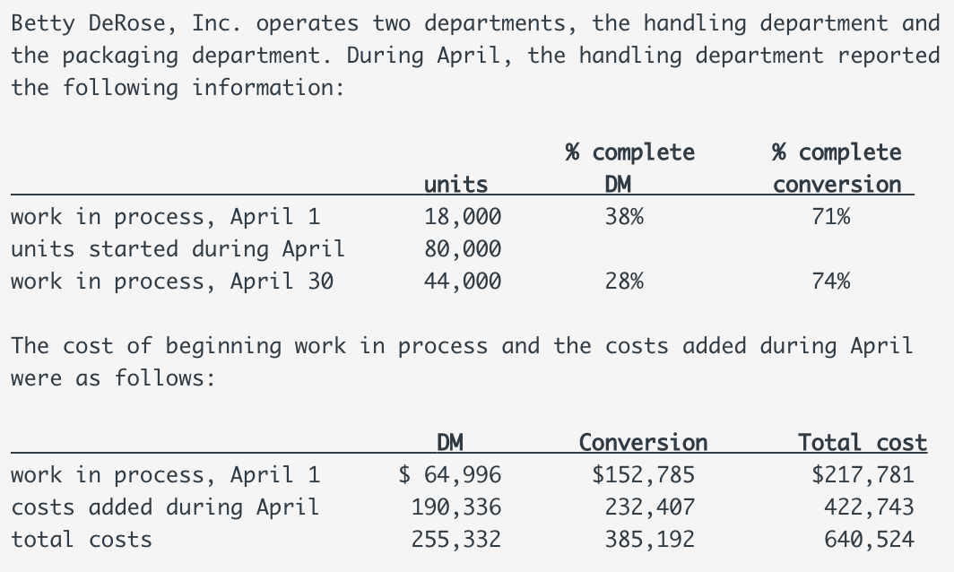 Solved Calculate: (Using FIFO process costing method) 1) | Chegg.com
