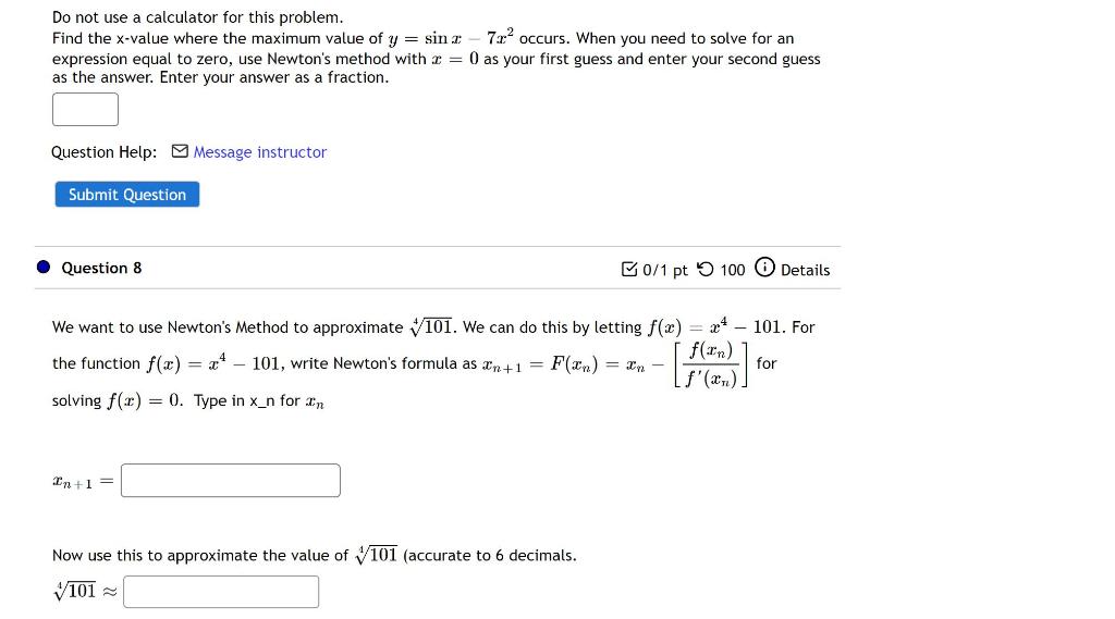 Solved Do not use a calculator for this problem. Find the | Chegg.com