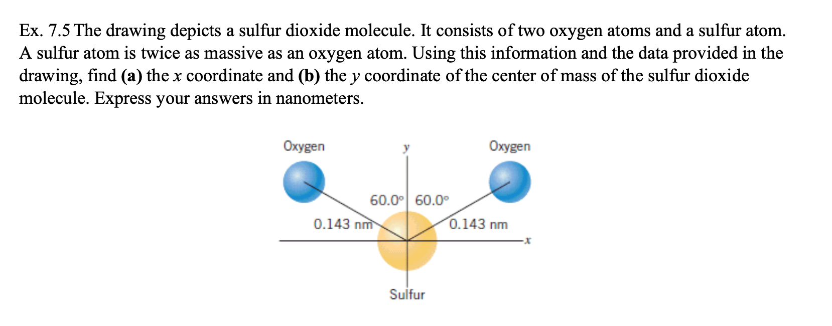 Solved Ex. 7.5 The drawing depicts a sulfur dioxide | Chegg.com